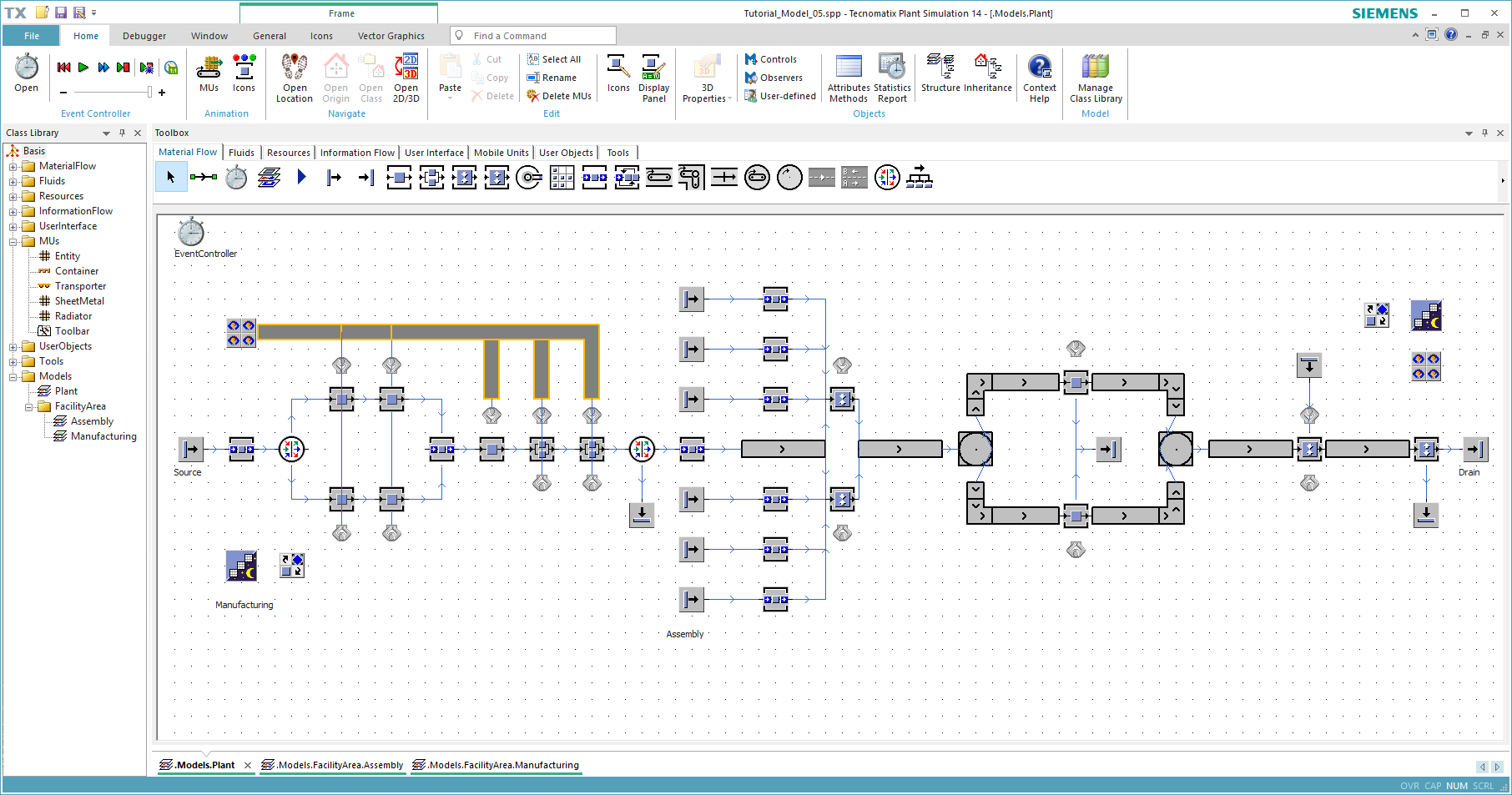 Erste Schritte mit Plant Simulation
